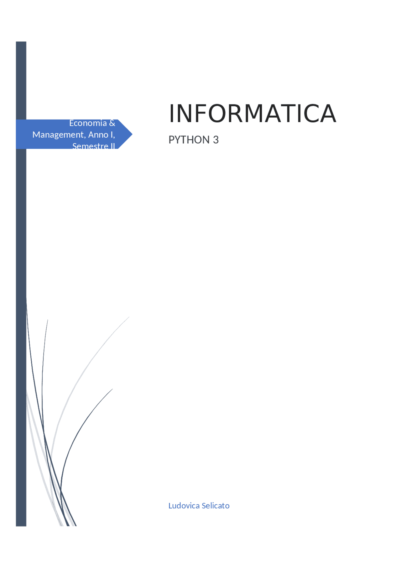 Informatica Python Docsity