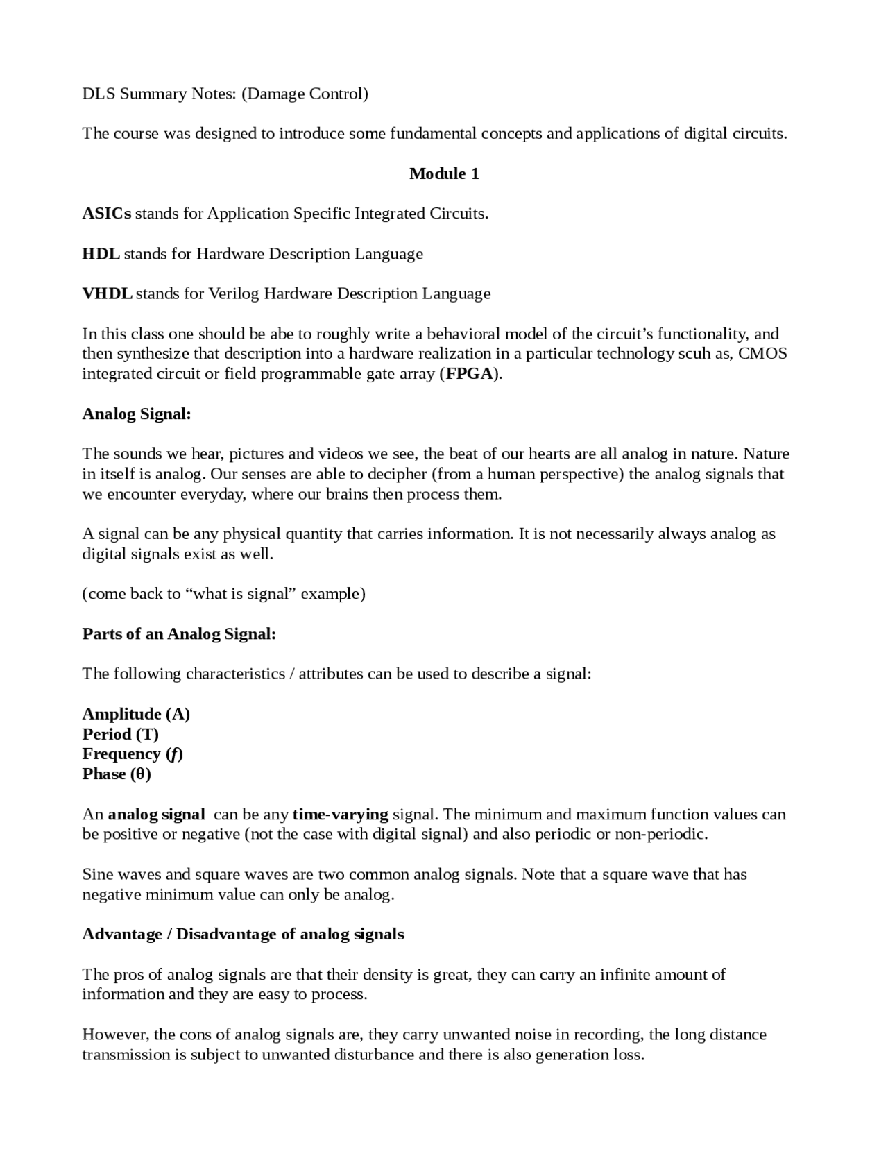 A Summary Of The Topics Covered In Digital Logic Systems Lecture