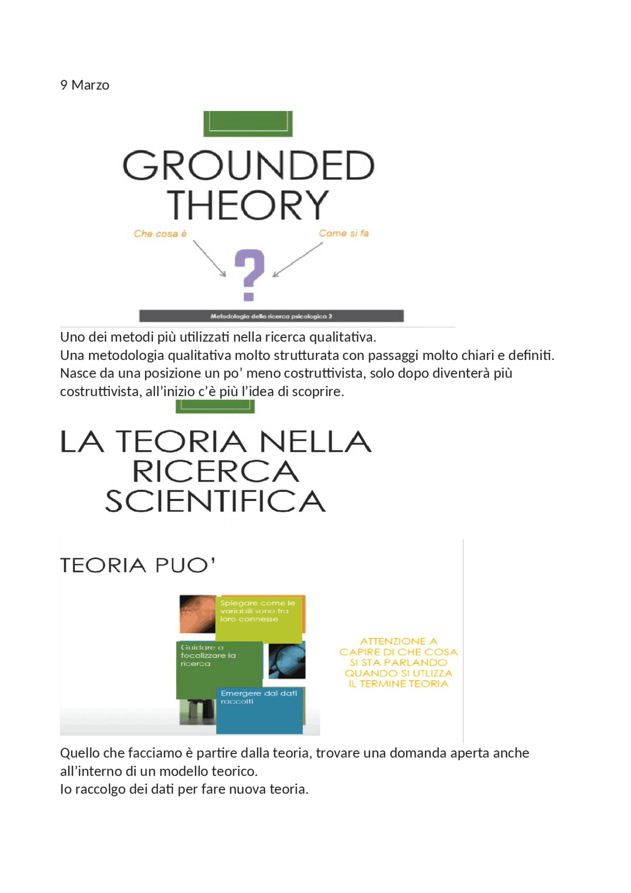 Grounded Theory Che Cosè E Come Si Fa Docsity