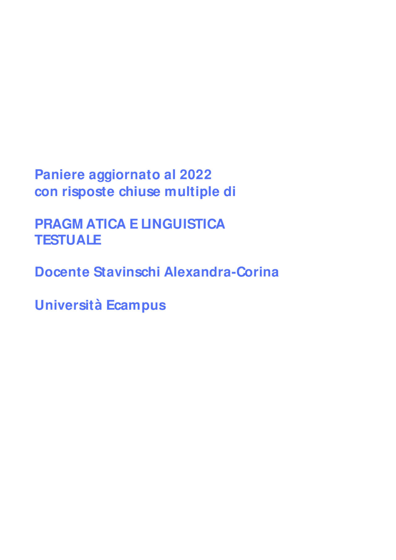 Chiuse Multiple Pragmatica E Linguistica Testuale Stavinschi Alexandra