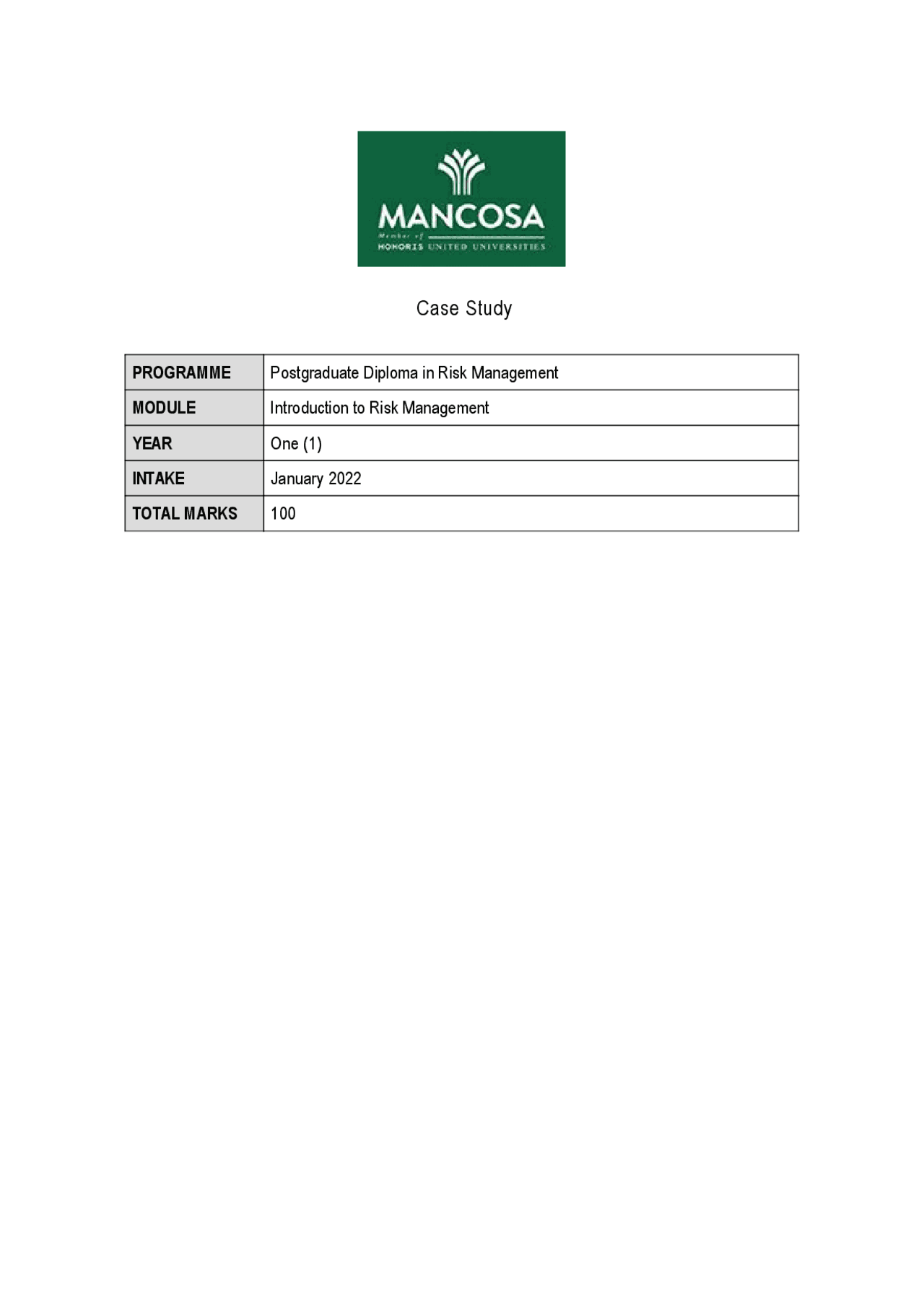 The File Is About The Risk Management Docsity