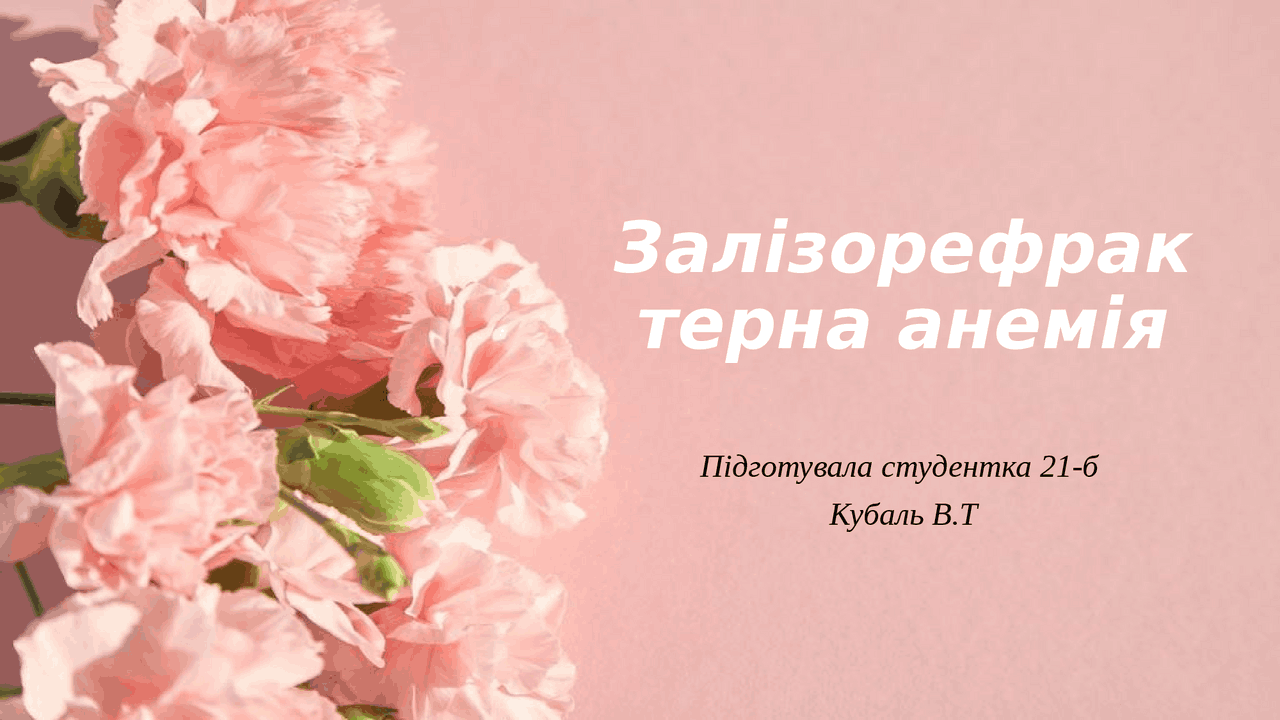 Залізорефрактерна анемія Docsity