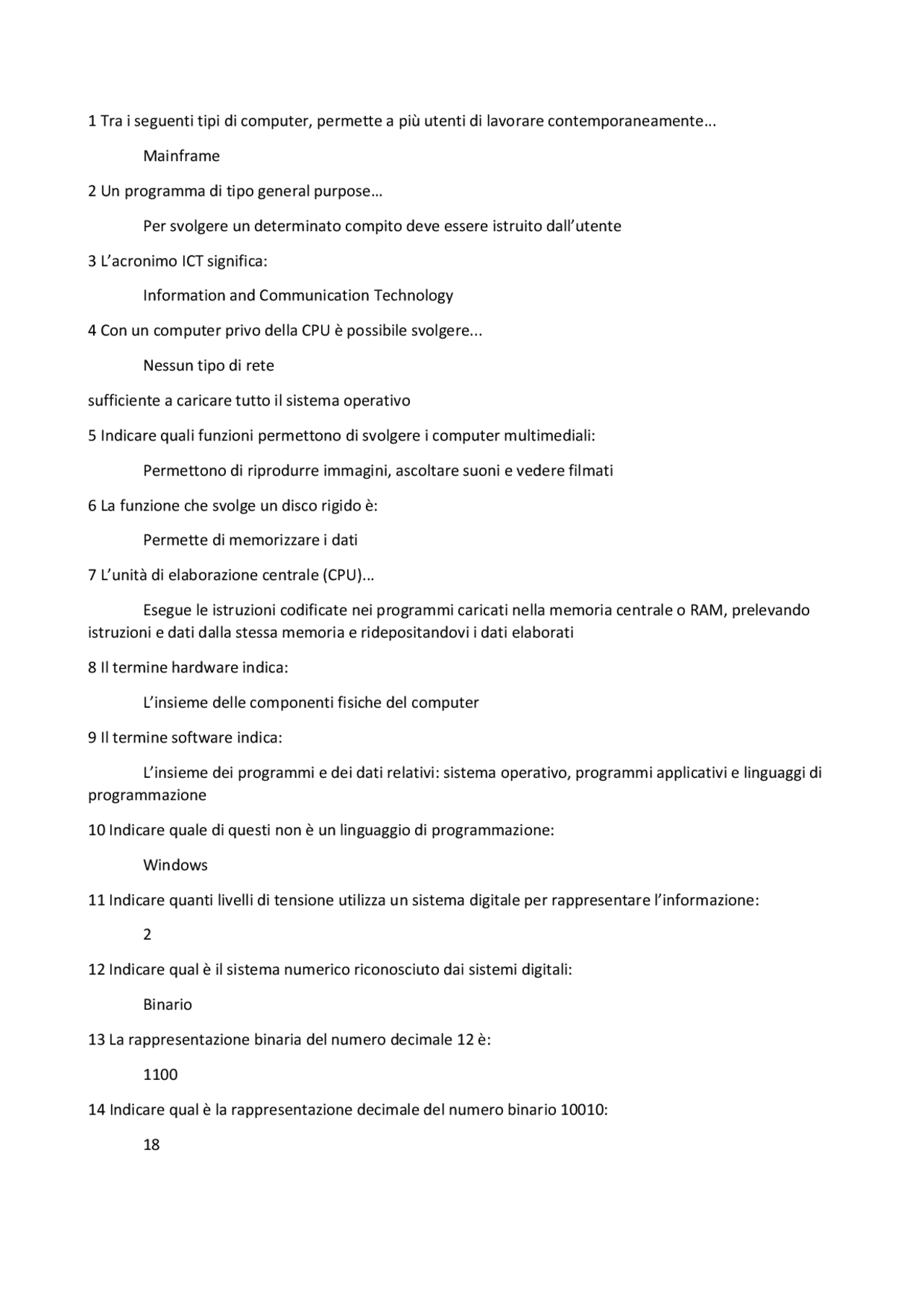 Prova Desame Sistemi Di Elaborazione Delle Informazioni Prove D
