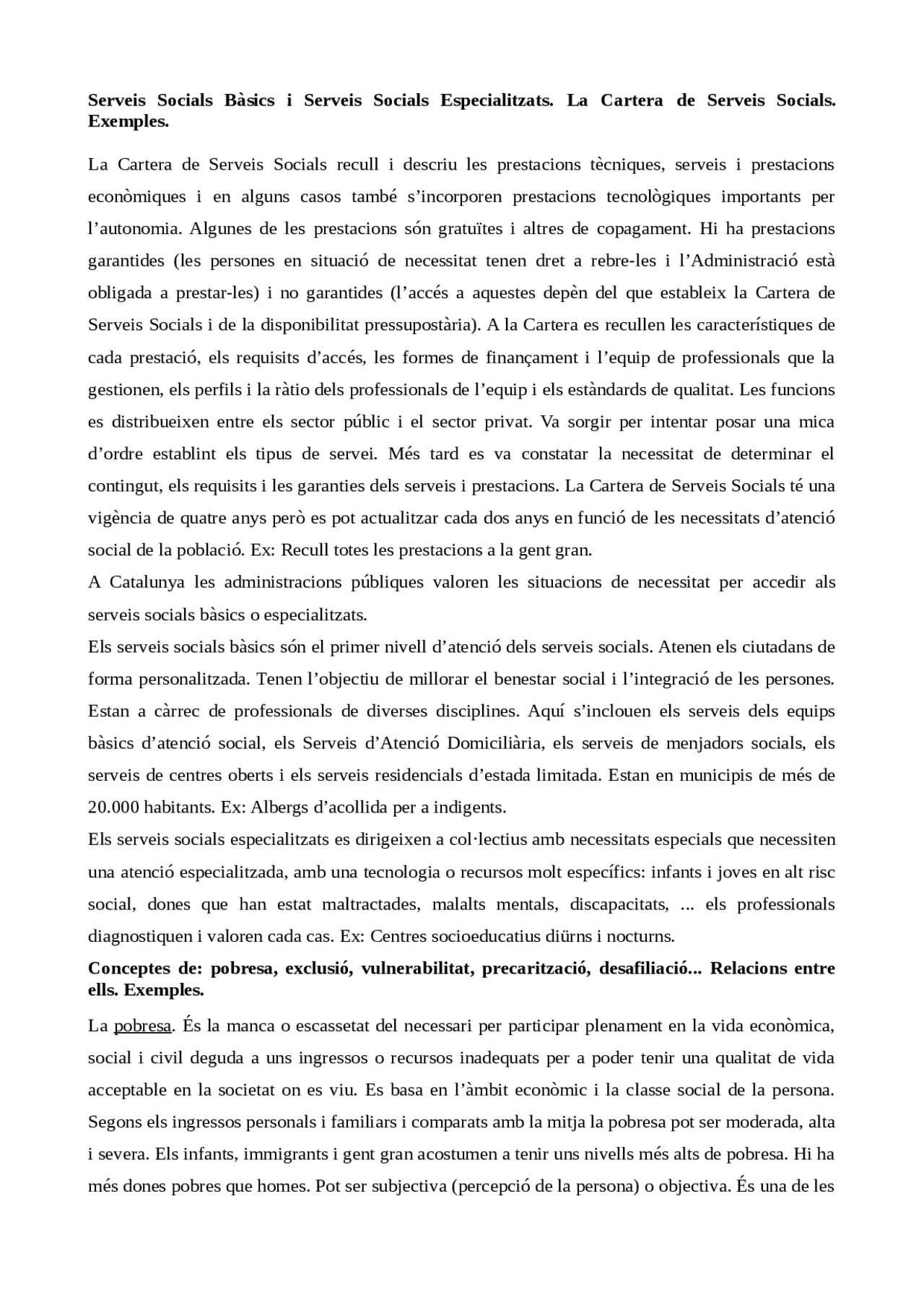Pac 1 Serveis Socials Ejercicios De Ciencias De La Educación Docsity