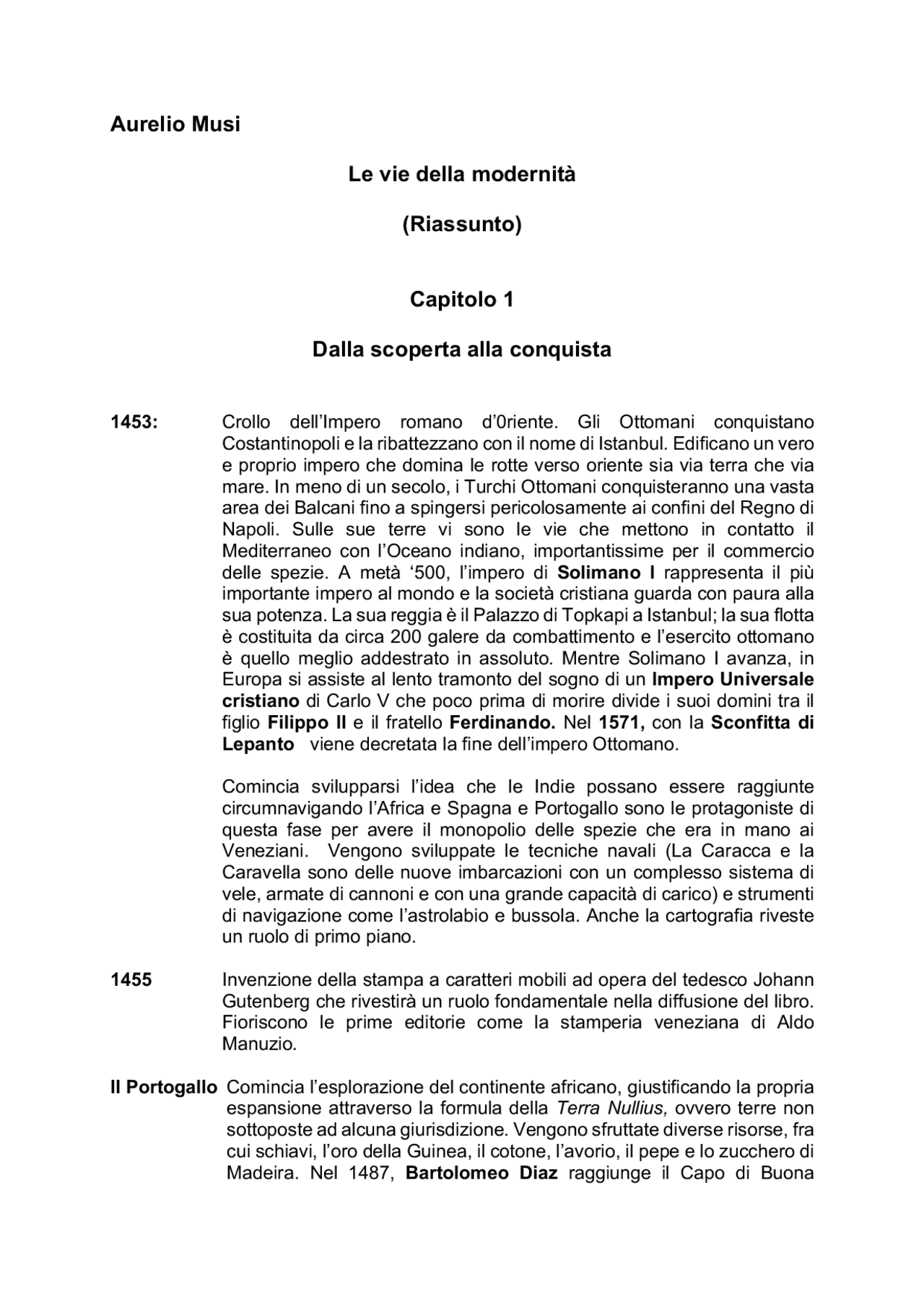 A Musi Le Vie Della Modernità Docsity
