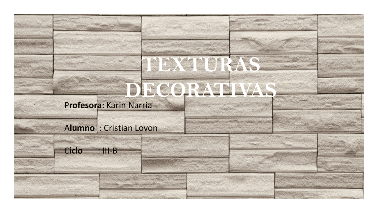 Texturas de pared para diseño de interiores - Docsity