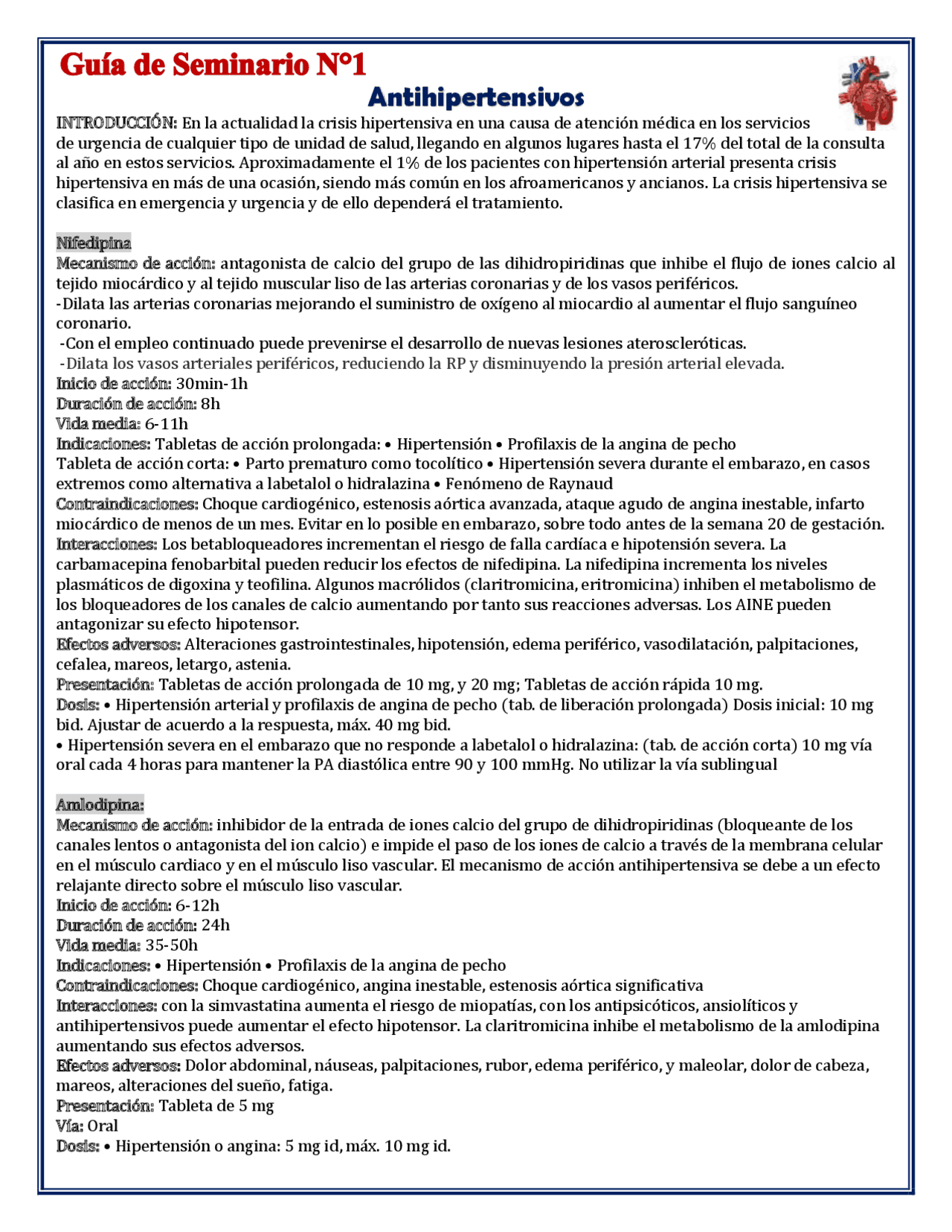 Fármacos Antihipertensivos Apuntes De Farmacología Docsity