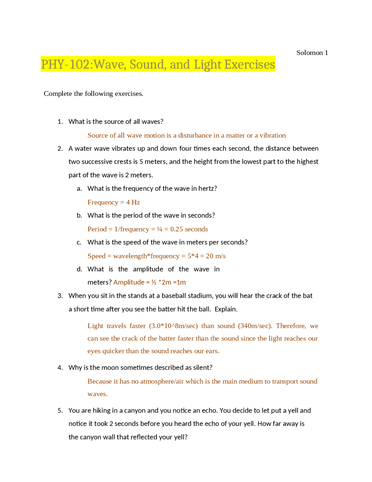 Waves Sound And Light Worksheet Answer Key | Shelly Lighting