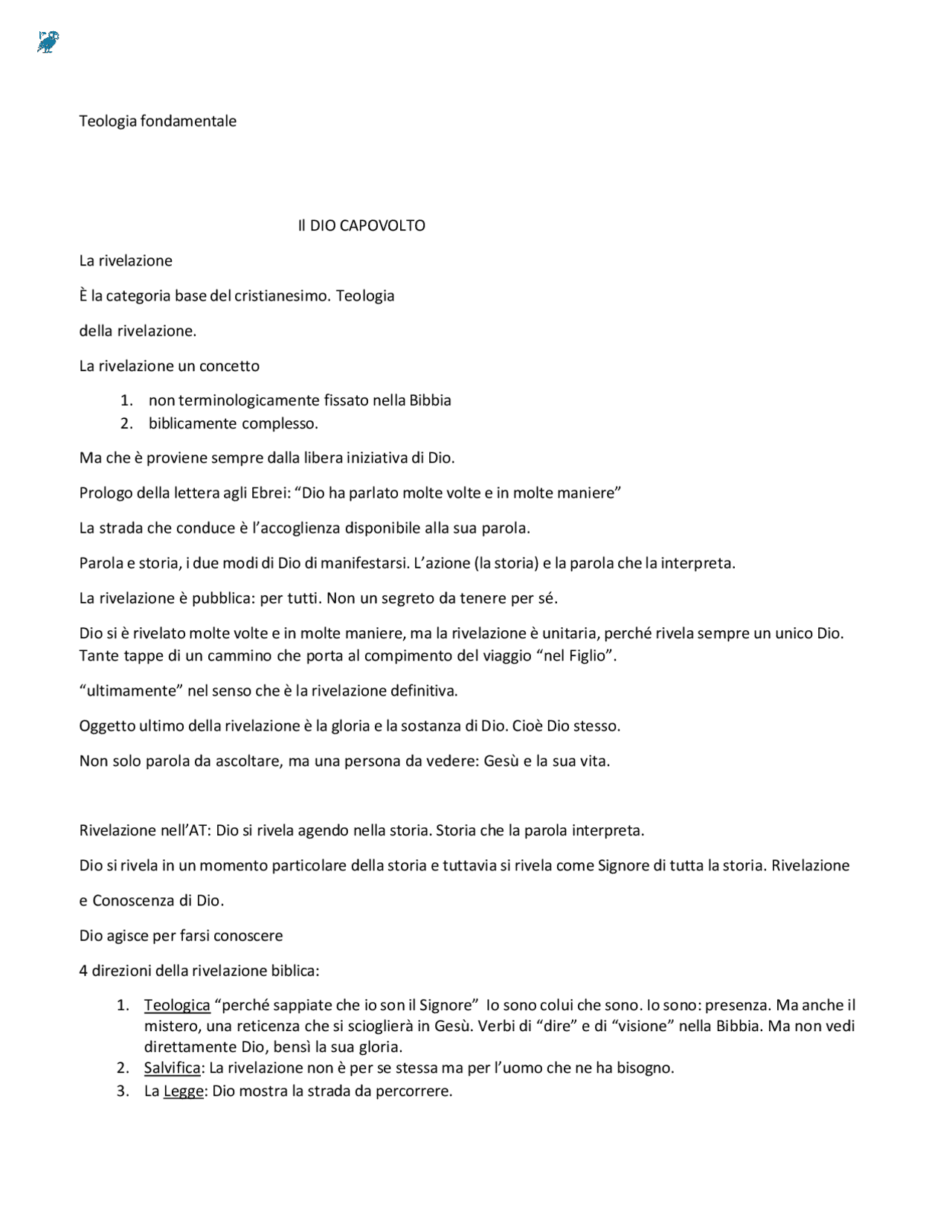 Il Dio Capovolto Riassunto Docsity