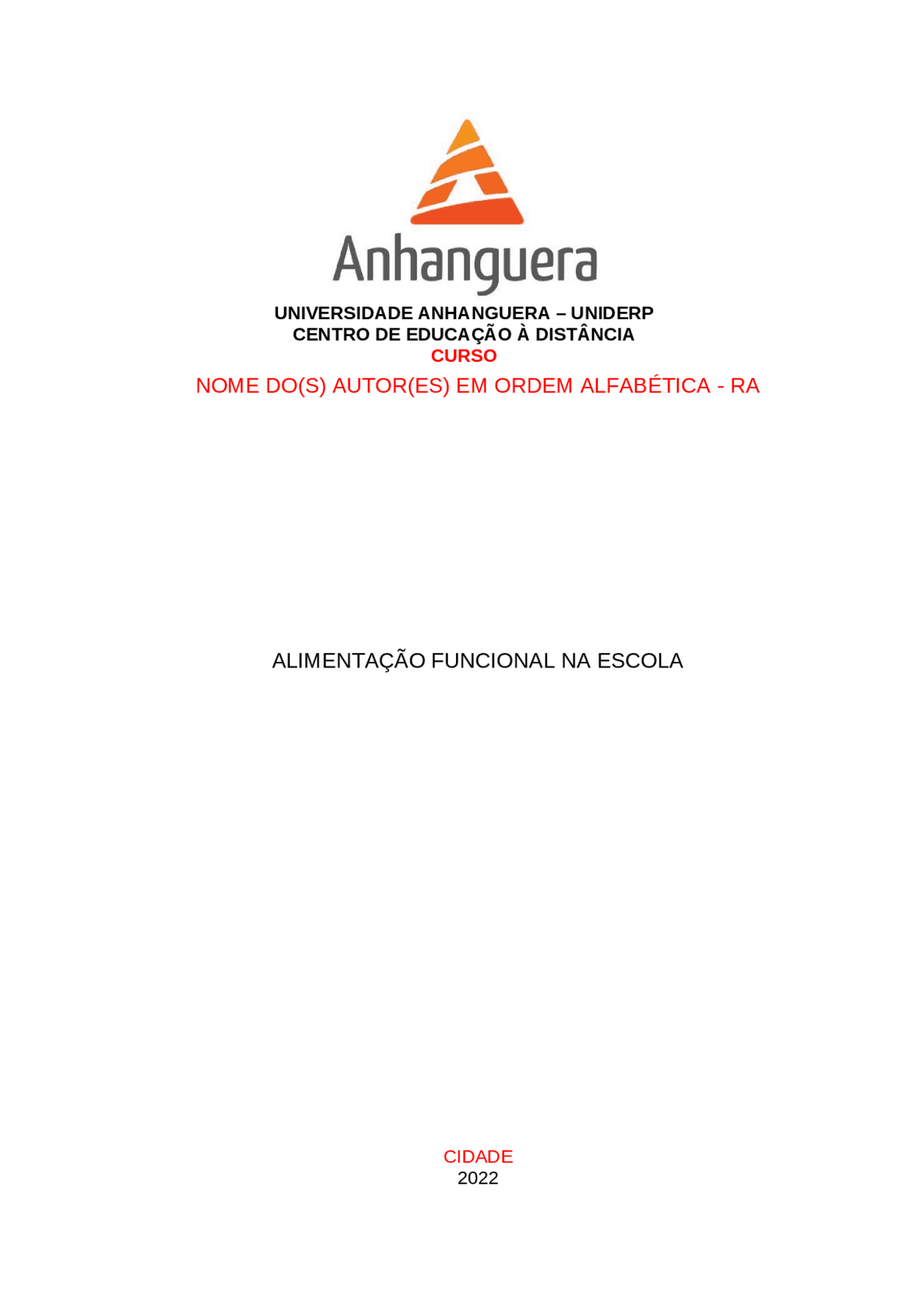 AlimentaÇÃo Funcional Na Escola Docsity