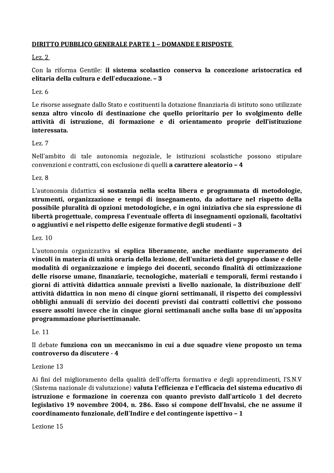 Diritto pubblico generale parte 1 paniere compilato - Docsity