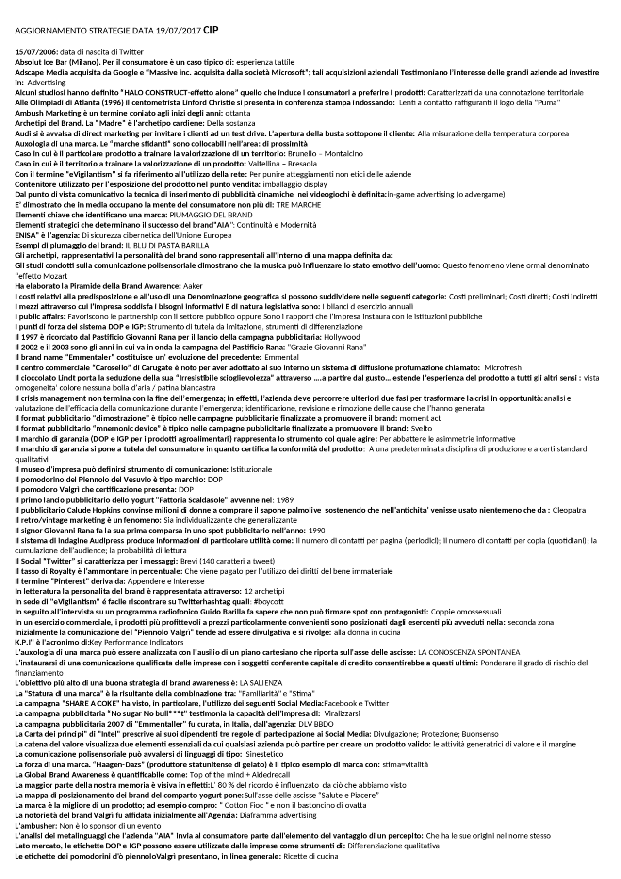 Strategia Di Comunicazione Docsity