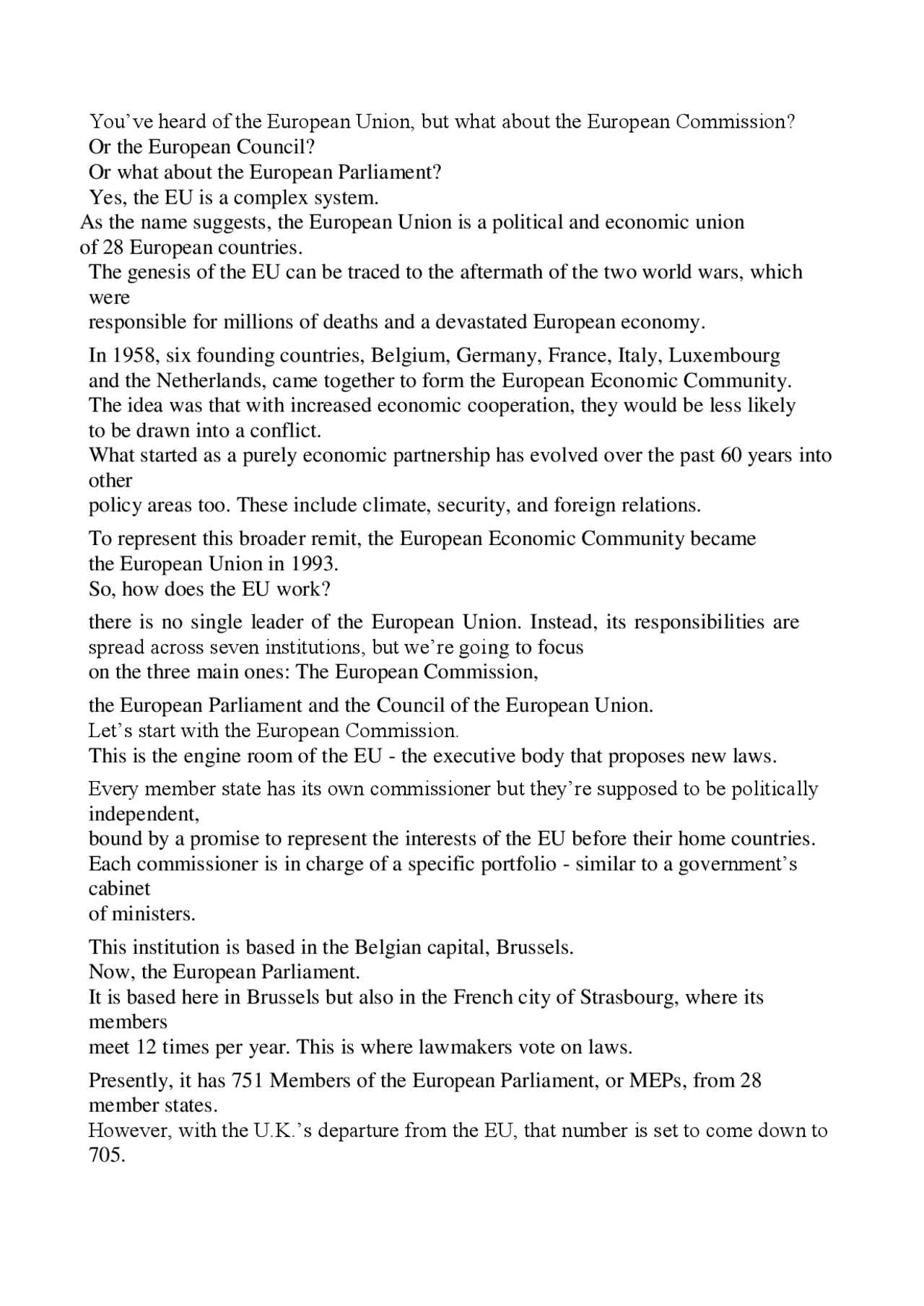 Learn how EU works with its institutions - Docsity