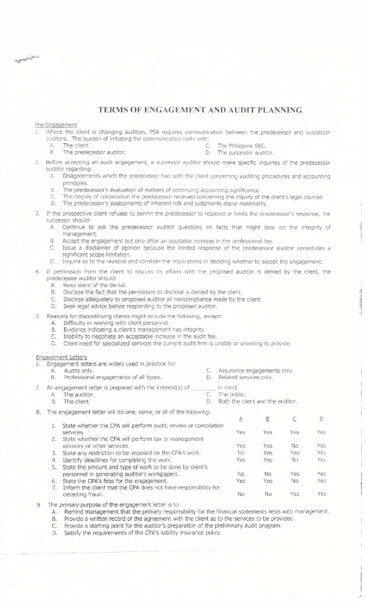 Audit Practice Quizzes Exercises Auditing Docsity