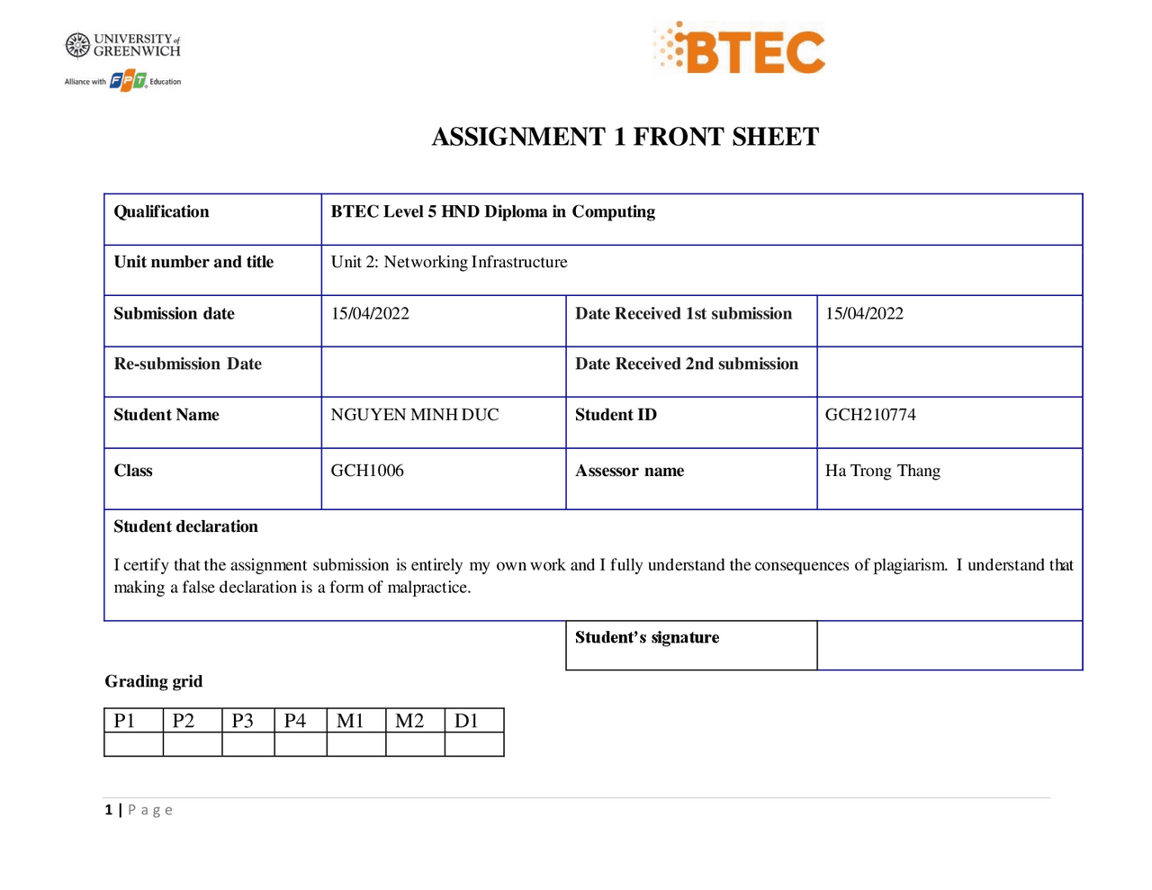 Assignment 1 networking 1619 | Study Guides, Projects, Research Network Programming | Docsity