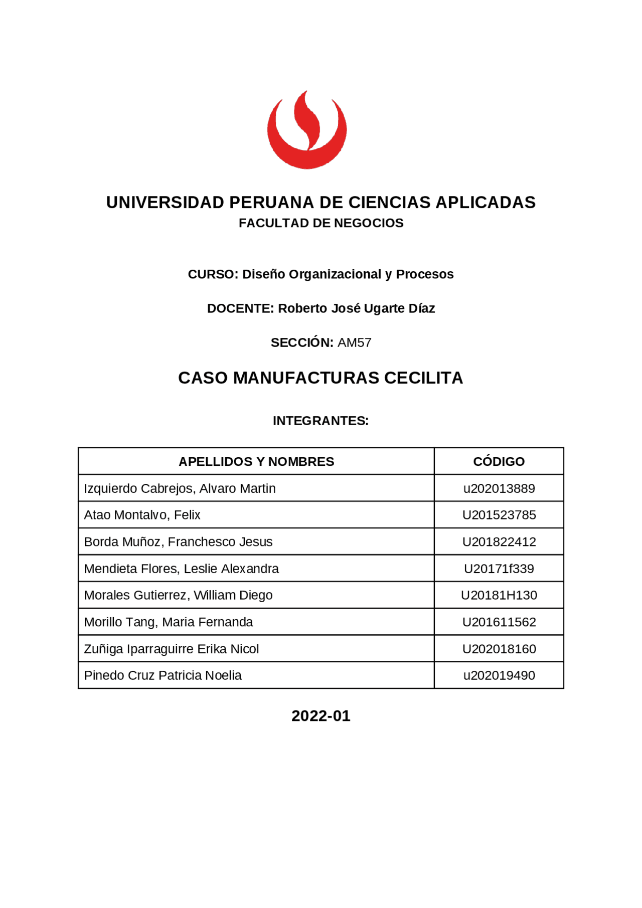 CASO MANUFACTURAS CECILITA - Docsity