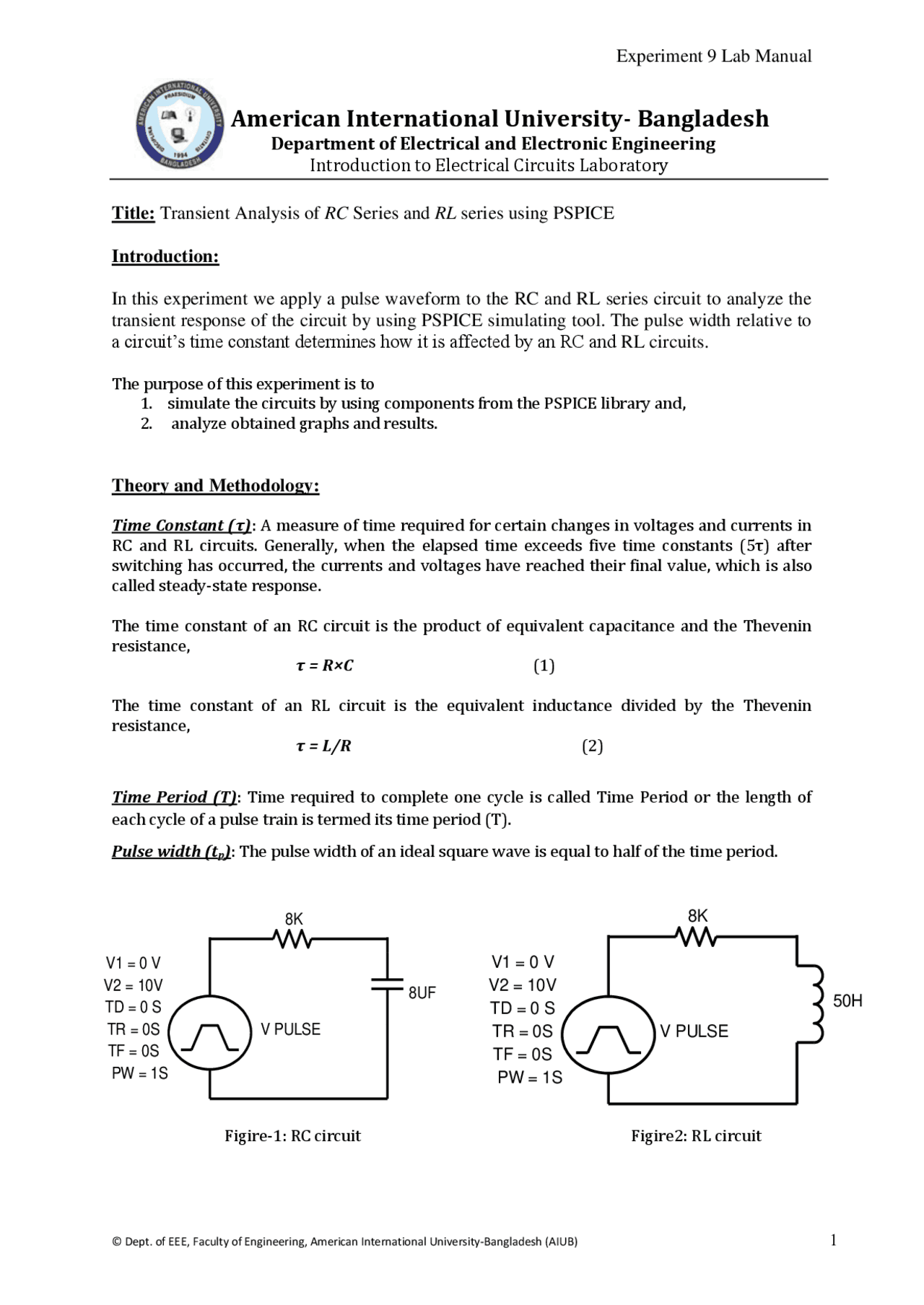 Lab Reports For Electrical Circuit Lab Lab Reports Electrical Circuit Analysis Docsity