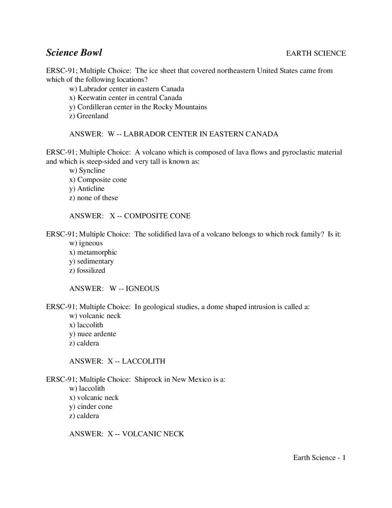 Earth Science Reviewer for Quizes | Quizzes Earth science | Docsity