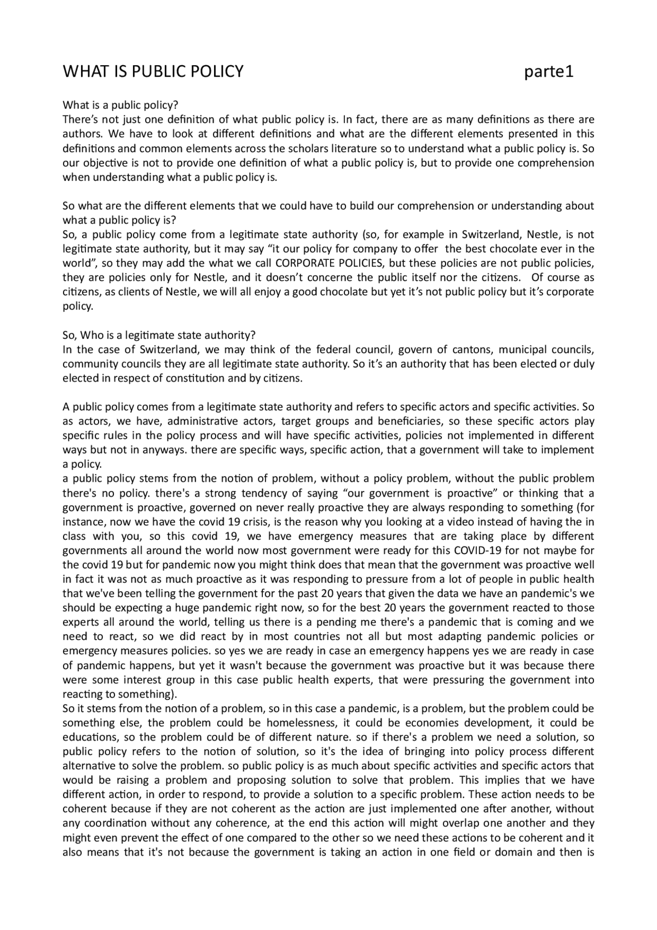 What Is Public Policy Docsity