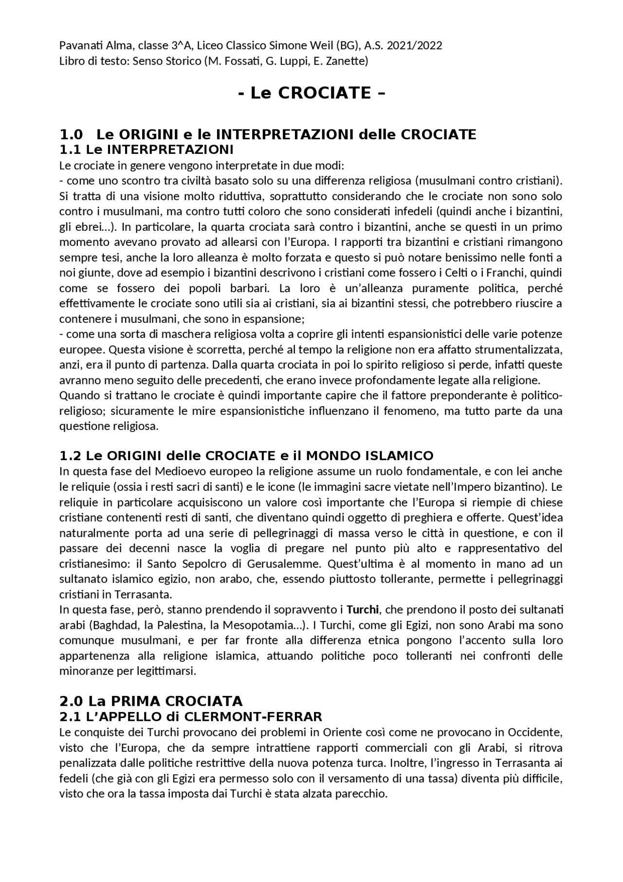 Appunti Sulle Crociate Docsity