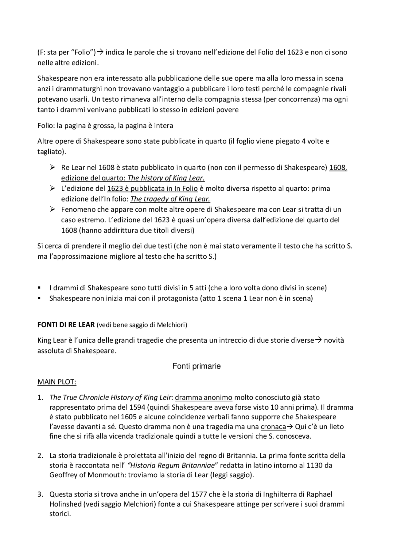 Appunti Completi Primo Semestre 20202021 Re Lear Appunti Di