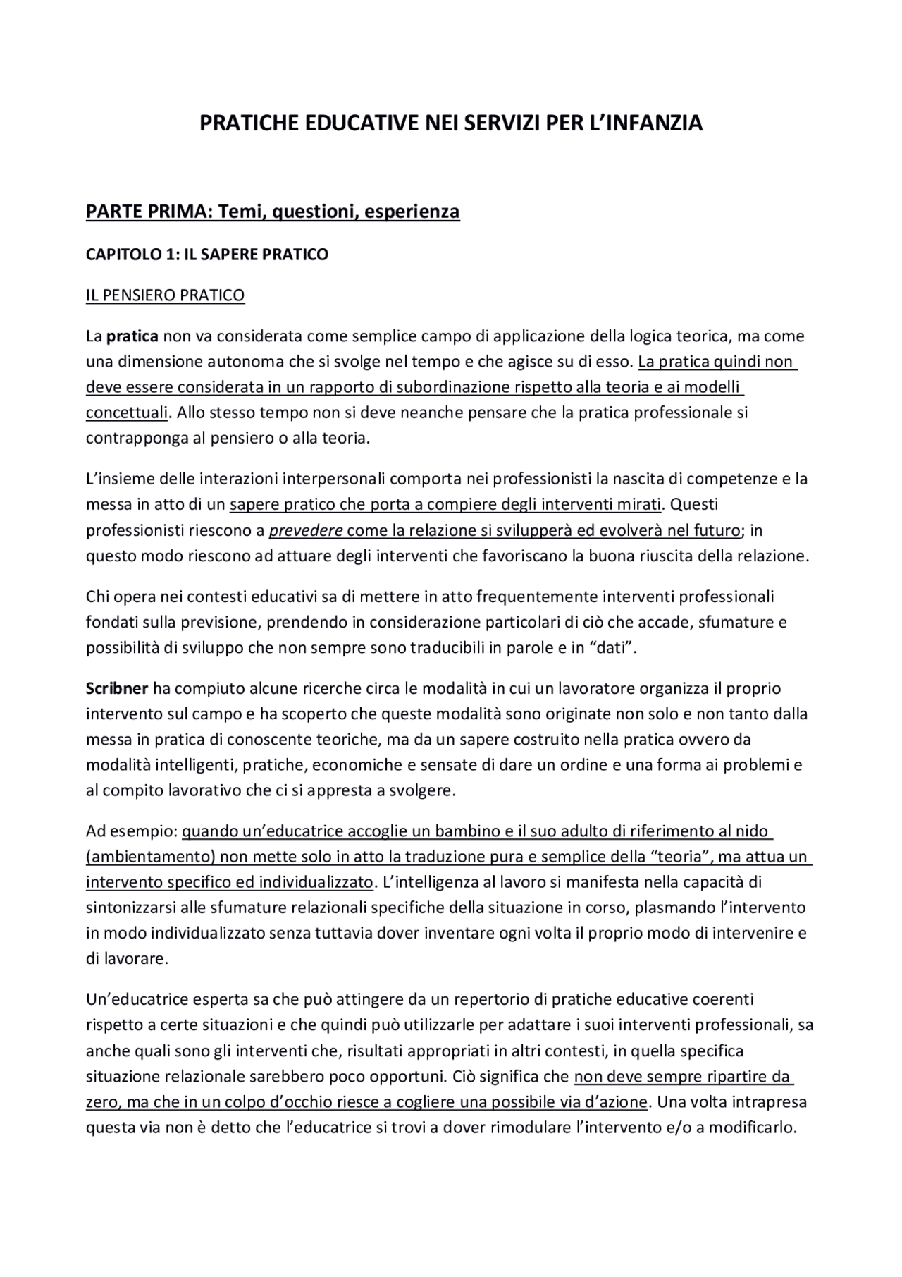 Pratiche Educative Nei Servizi Per Linfanzia Infantino Docsity