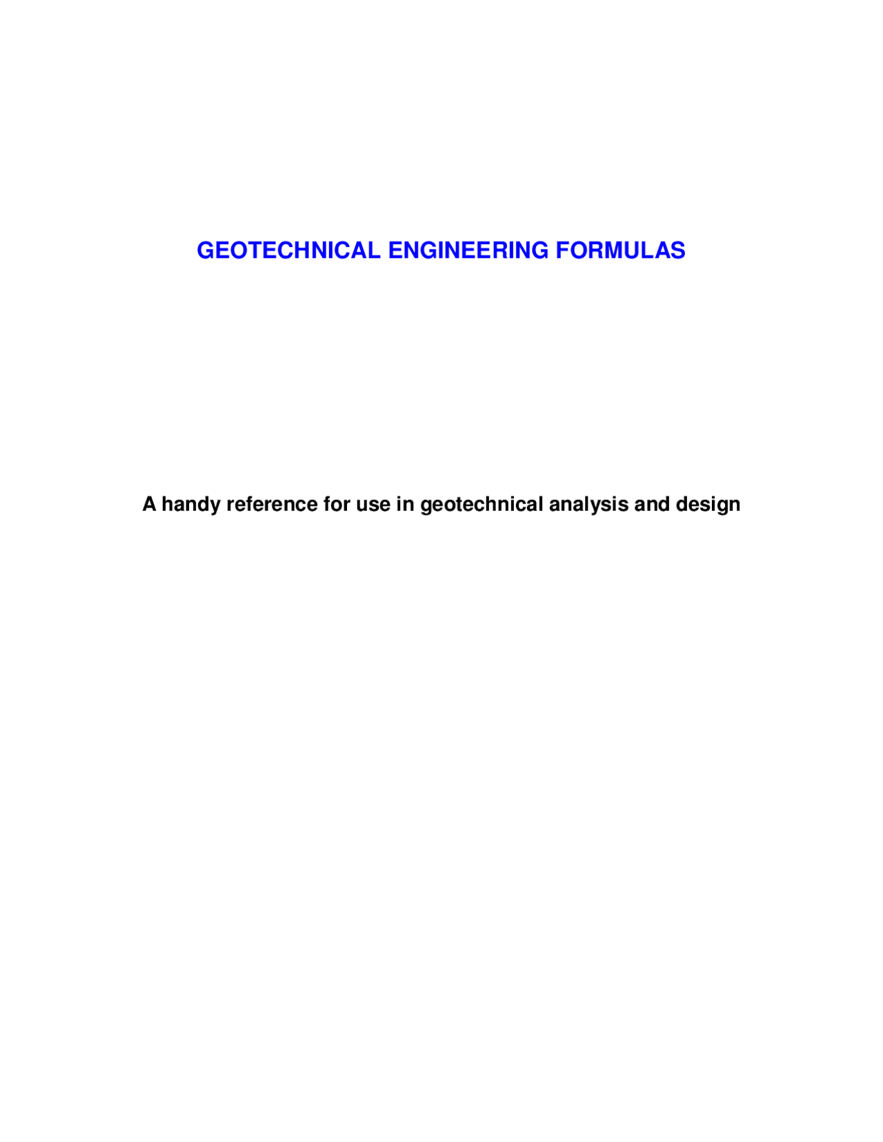 Geotechnical formulas geotechnical formulas geotechnical formulas ...