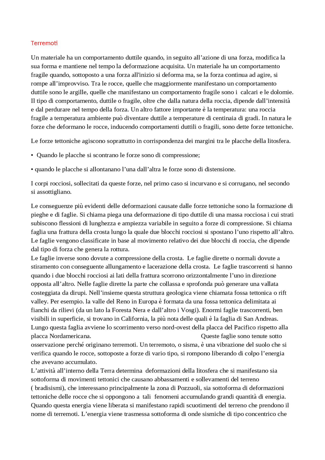 Fenomenologia Dei Terremoti Docsity