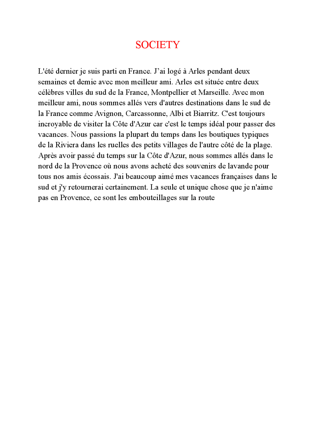 Directed Writing practice | Essays (high school) French | Docsity