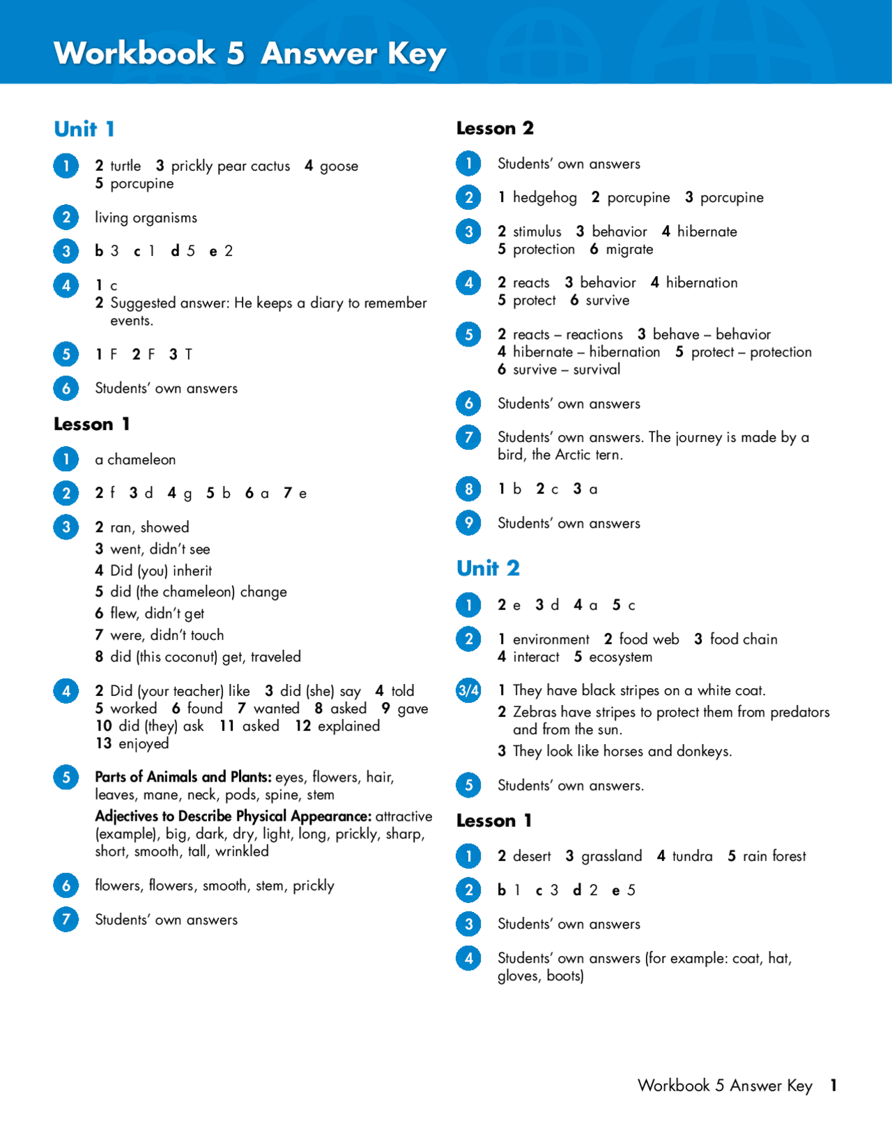 Respuestas de blueprint 5 workbook | Exercises of English | Docsity