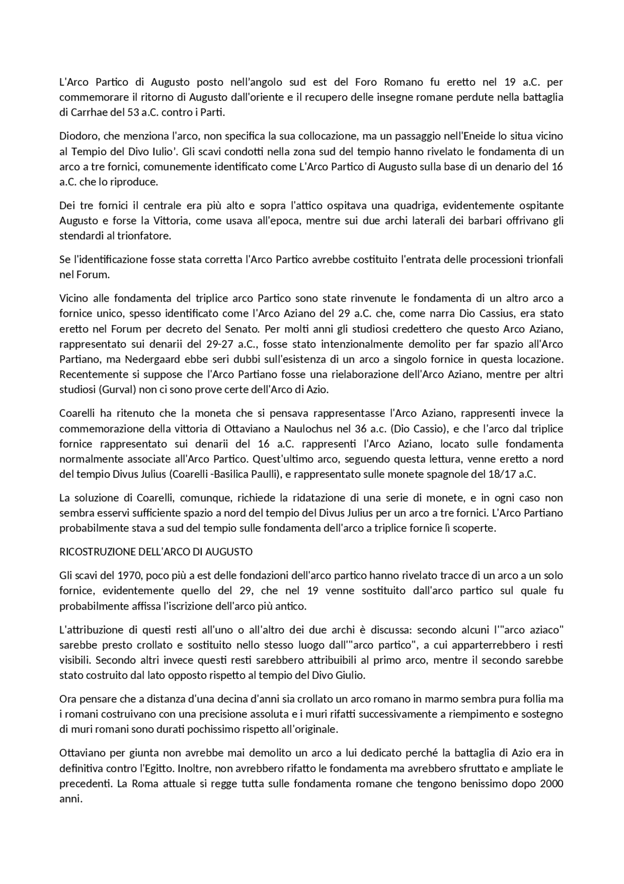Larco Di Augusto Riassunto Docsity