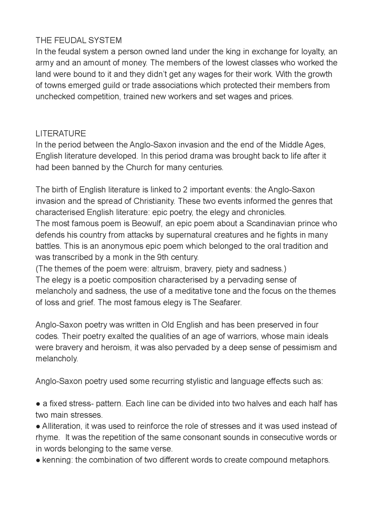 Letteratura Inglese Cristianità Sistema Feudale E Thomas Becket Docsity