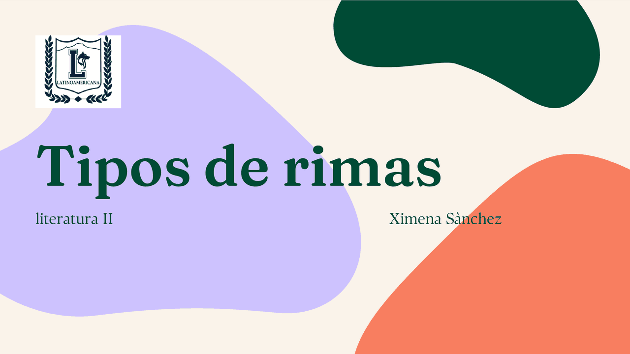 Tipos de rimas y sus ejemplos | Diapositivas de Lengua y Literatura ...