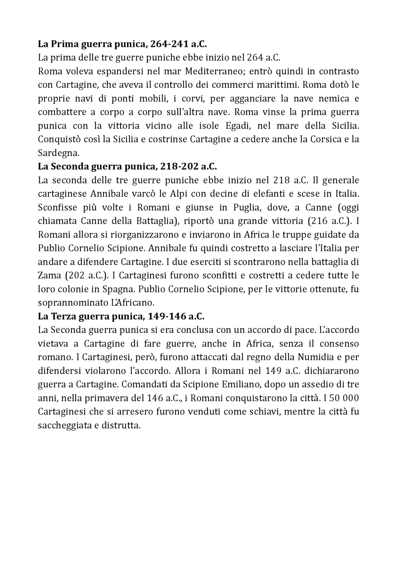 Storia Guerre Puniche Docsity