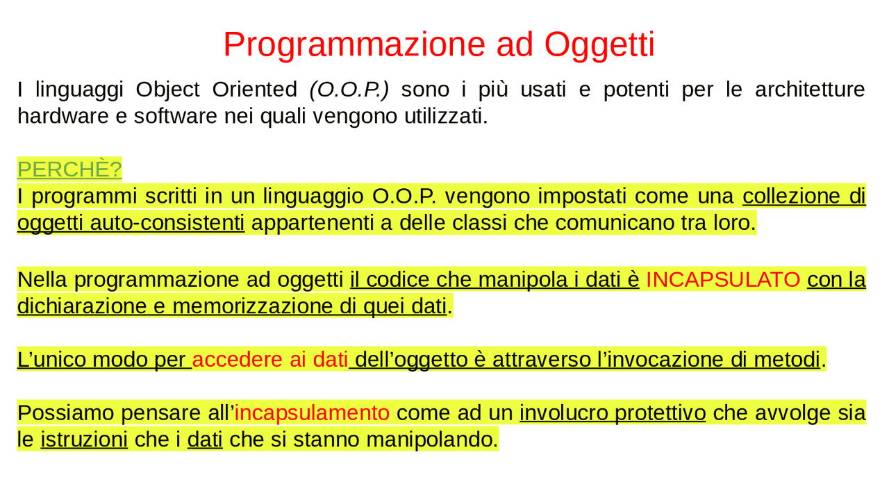 Programmazione Ad Oggetti Docsity