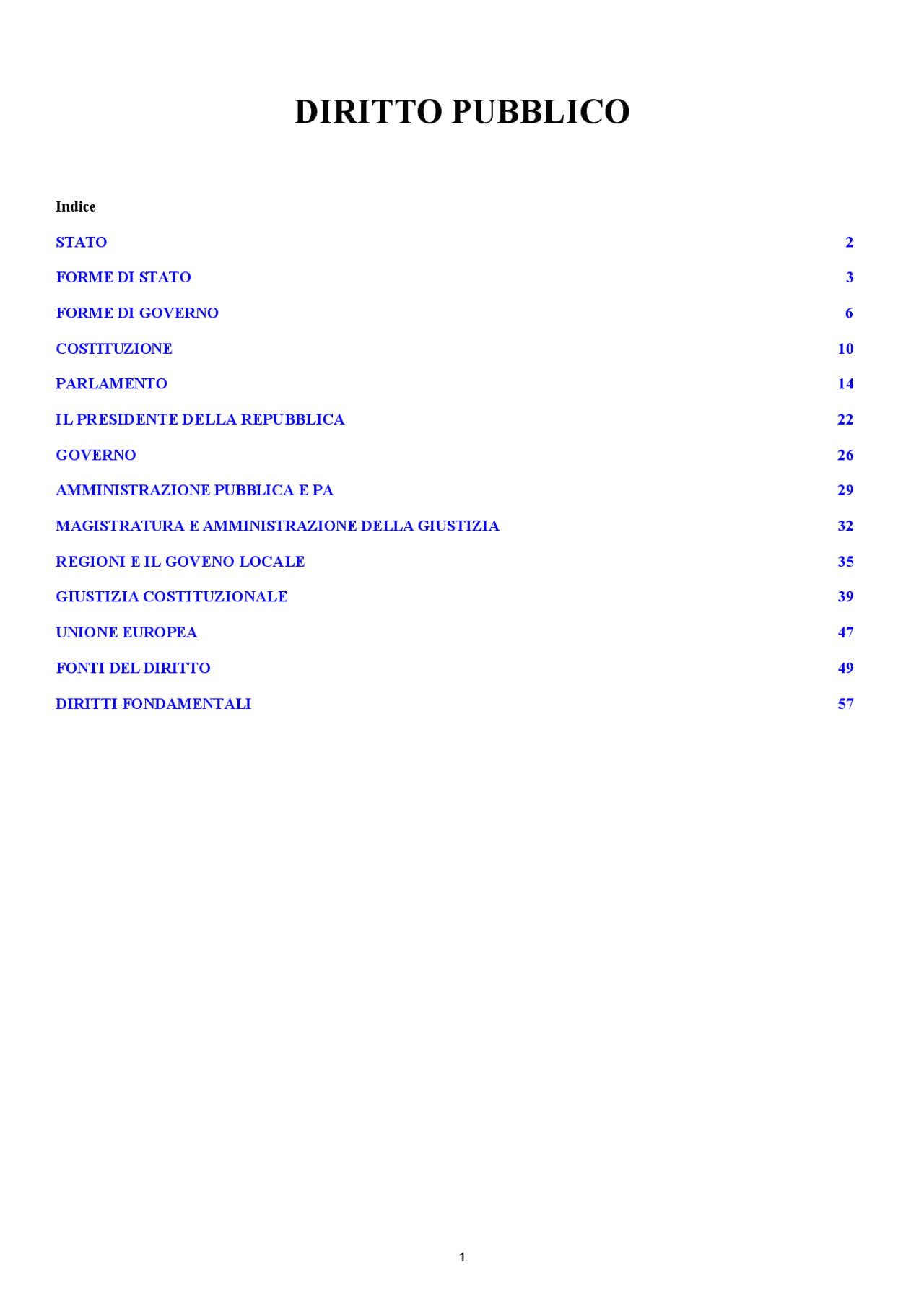 Dispensa Diritto Pubblico Docsity