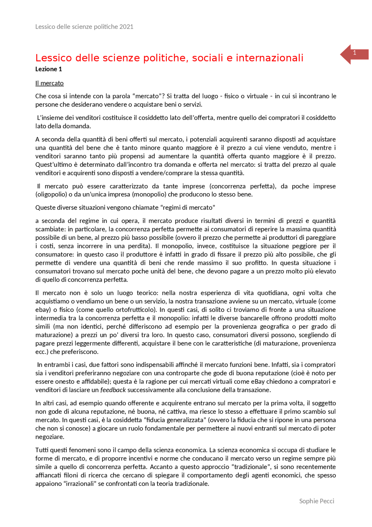 Lessico Delle Scienze Politiche Docsity
