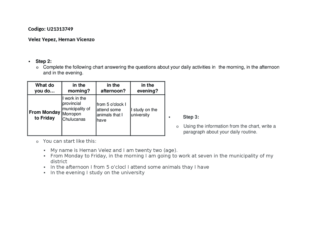 Week 01 Task Assignment My Daily Routine Apuntes De Inglés
