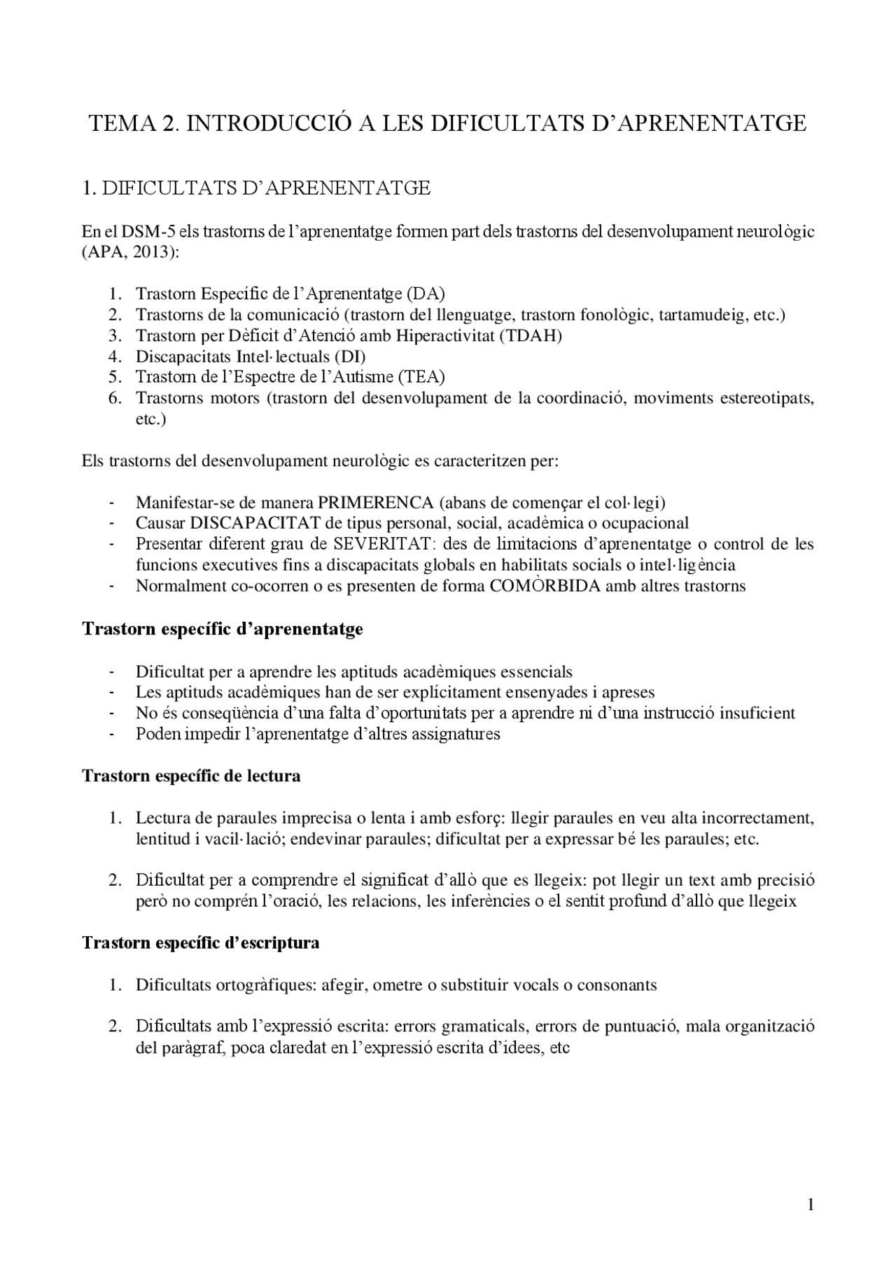Apuntes Trastornos Tema 2 Docsity