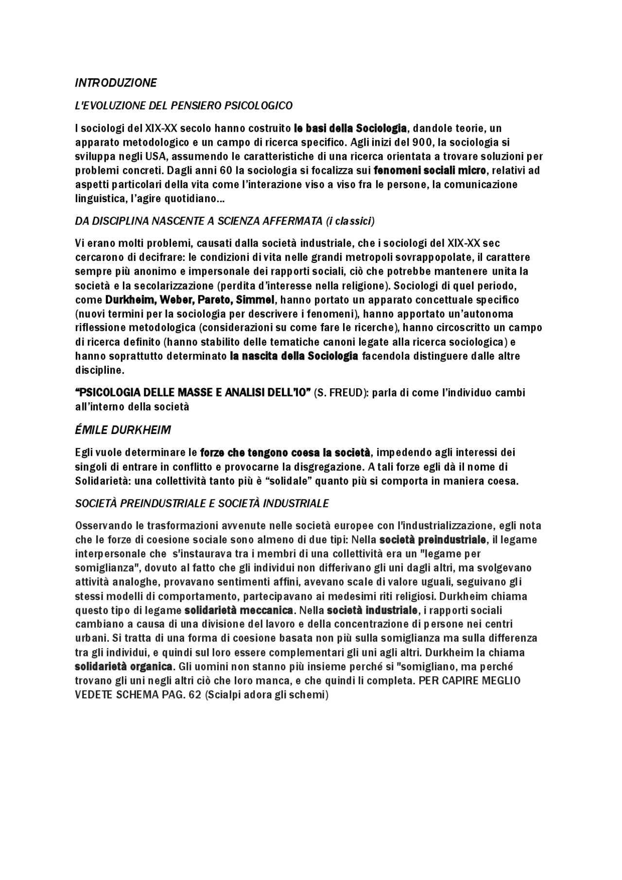 Emile Durkheim e il suo pensiero - Docsity