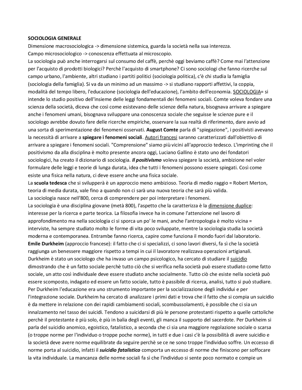 Appunti Di Sociologia Generale Docsity