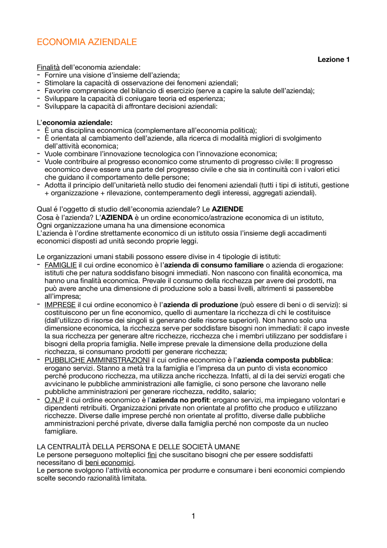 Economia aziendale - economia e gestione aziendale | Appunti di ...