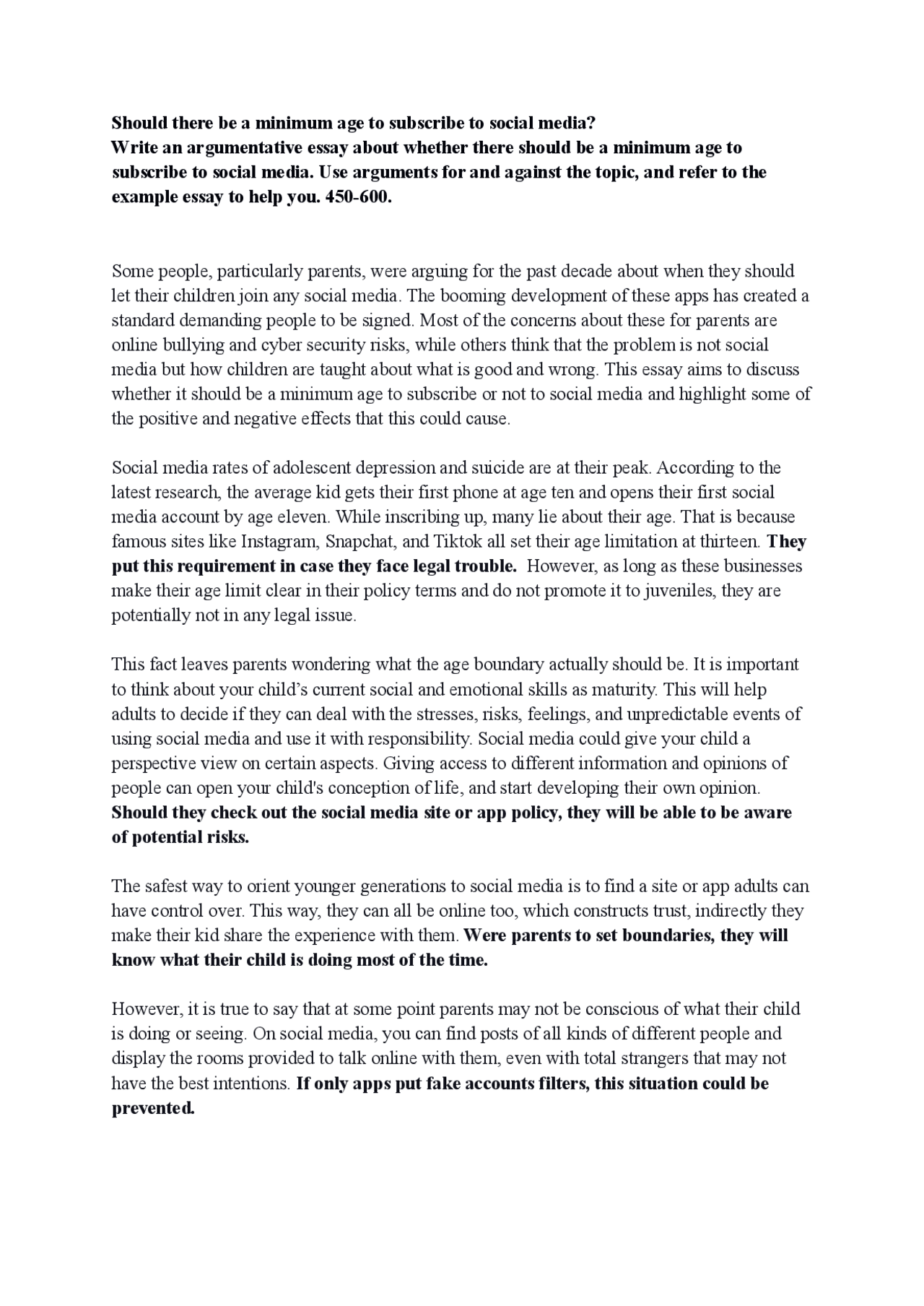 Essay example for IB - Docsity