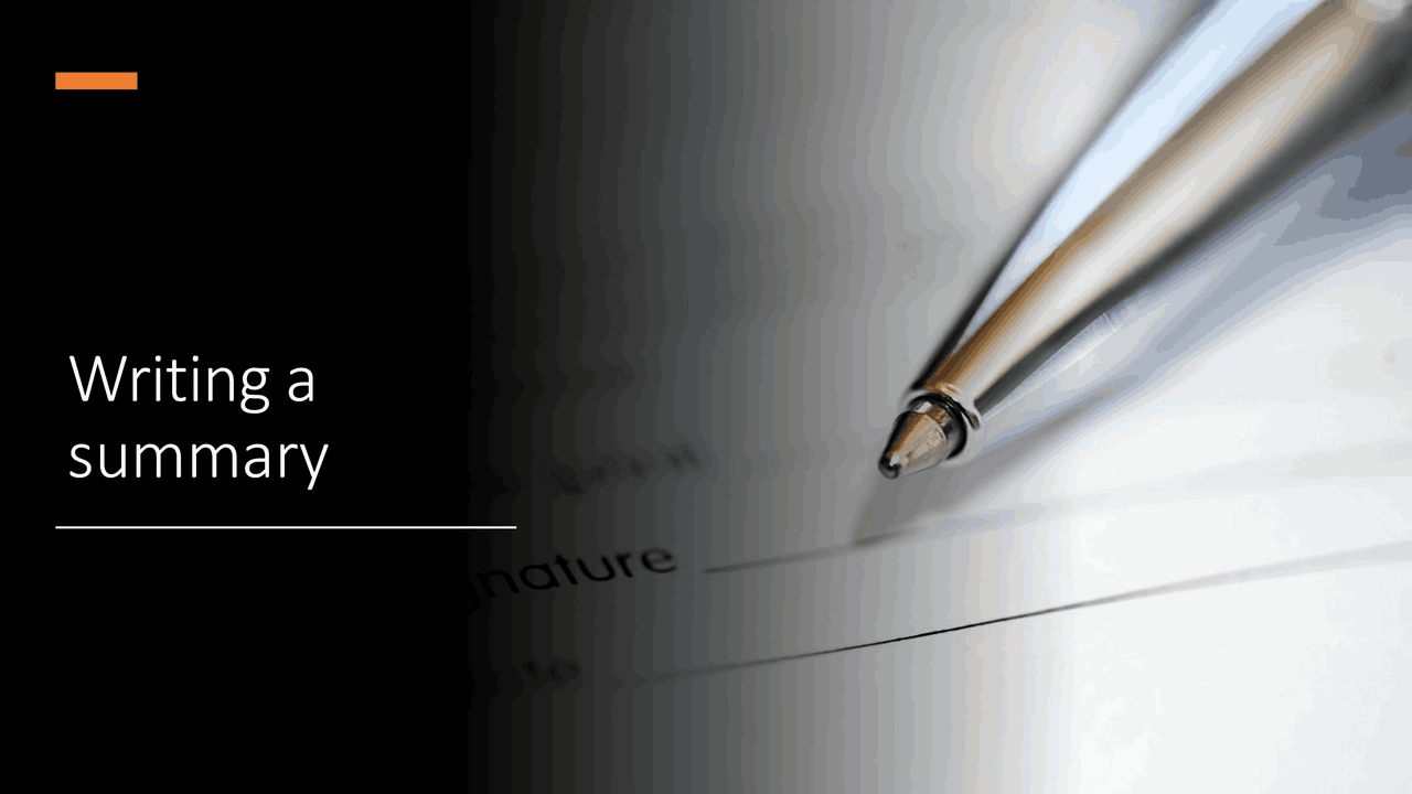 How to write a good summary - Docsity