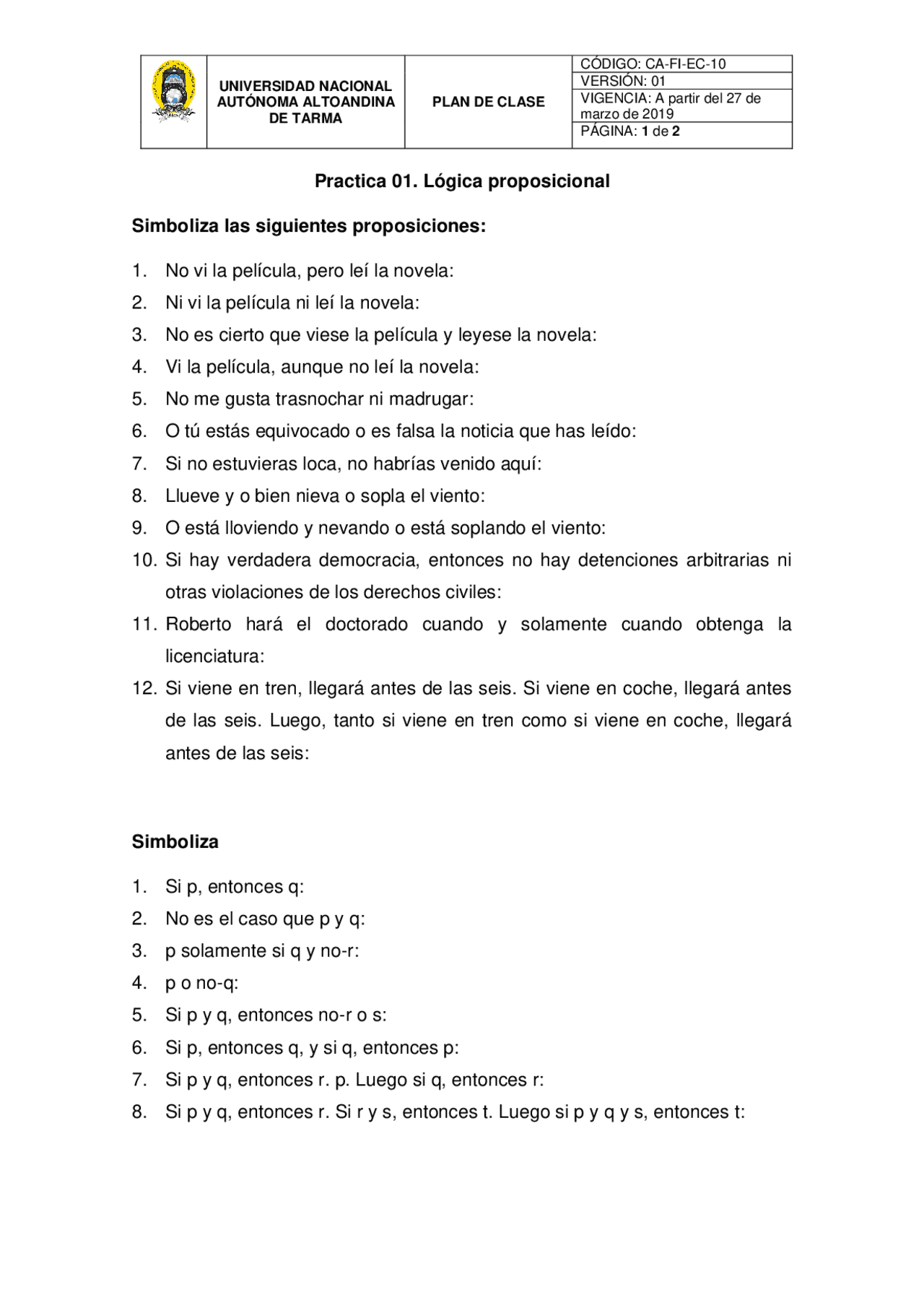Ejercicios De Matematica Docsity