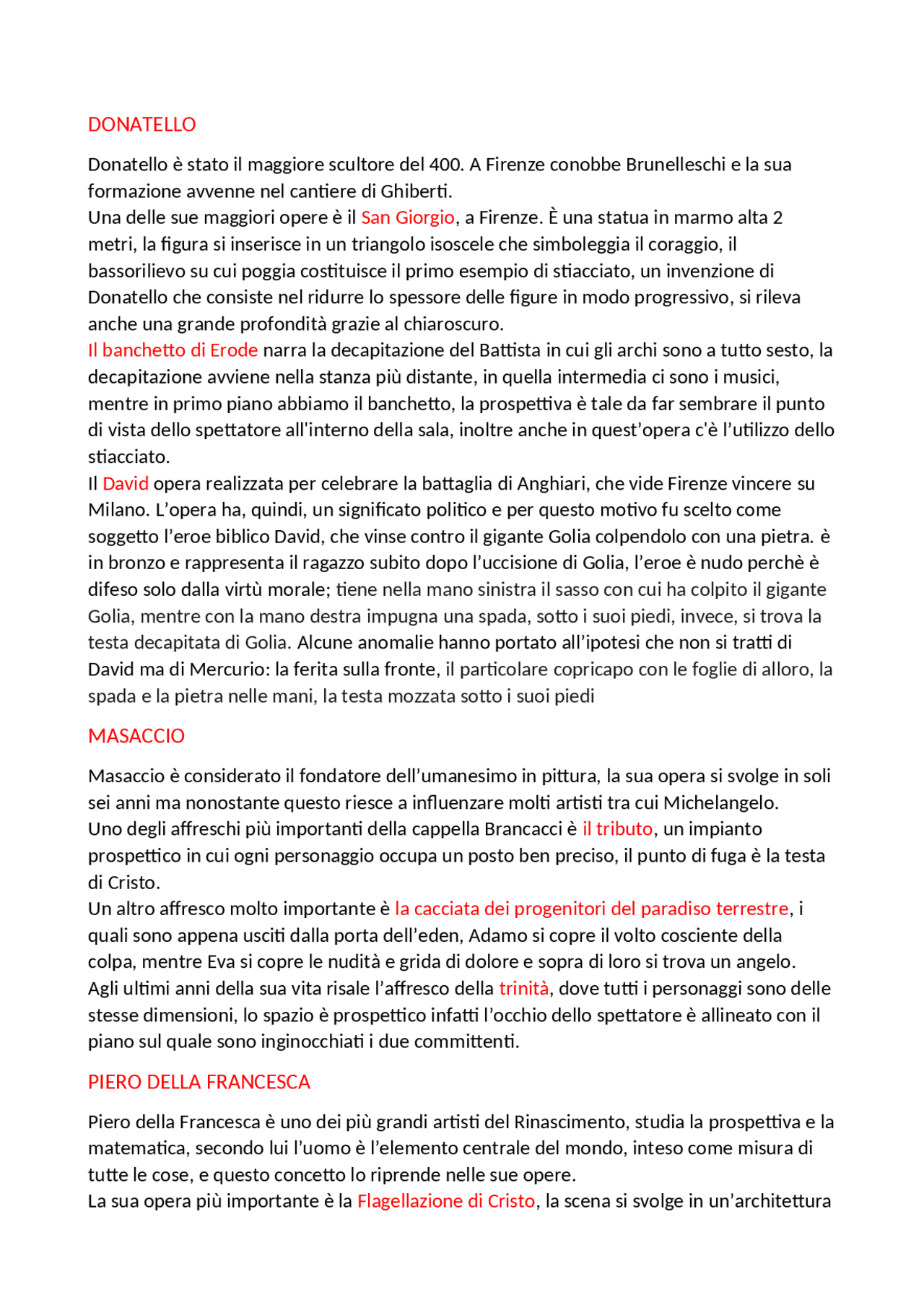 Artisti rinascimentali - Docsity
