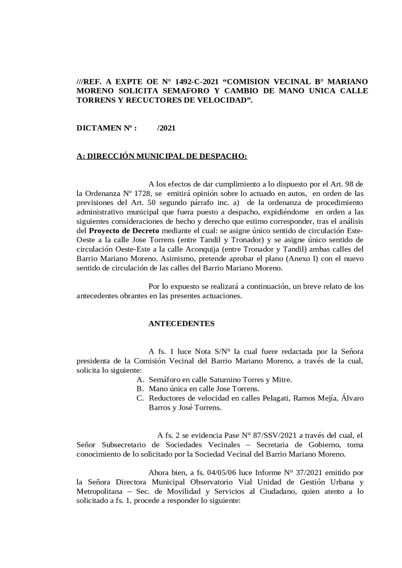 Modelo de Dictamen Derecho Administrativo | Transcripciones de Derecho ...