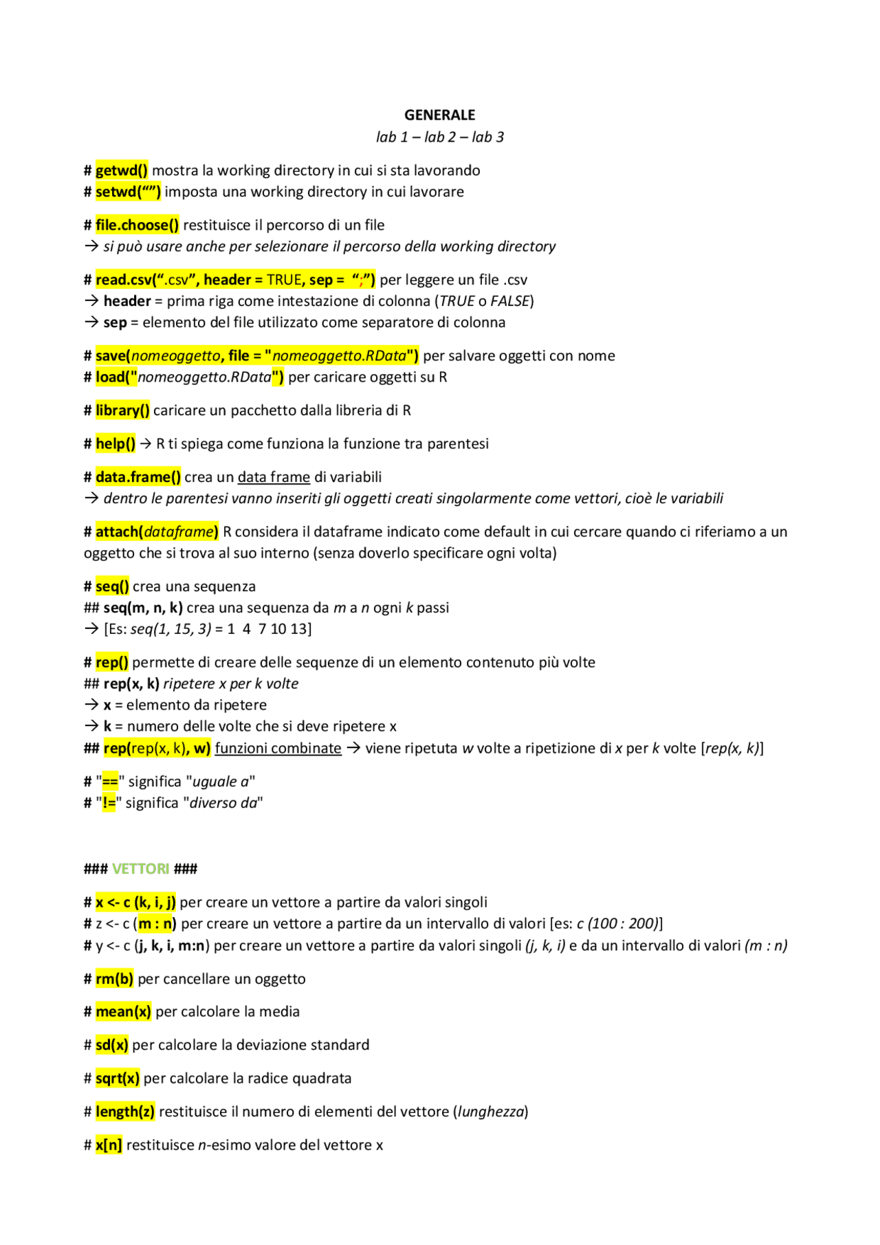 Rstudio: comandi e script utili per l'analisi dei dati in psicologia clinica - Docsity