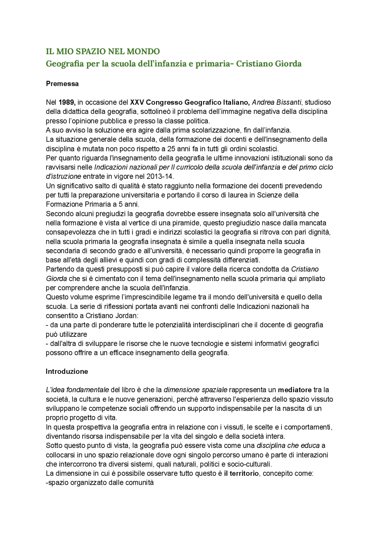 Il mio spazio nel mondo. Geografia per la scuola dell'infanzia e ...