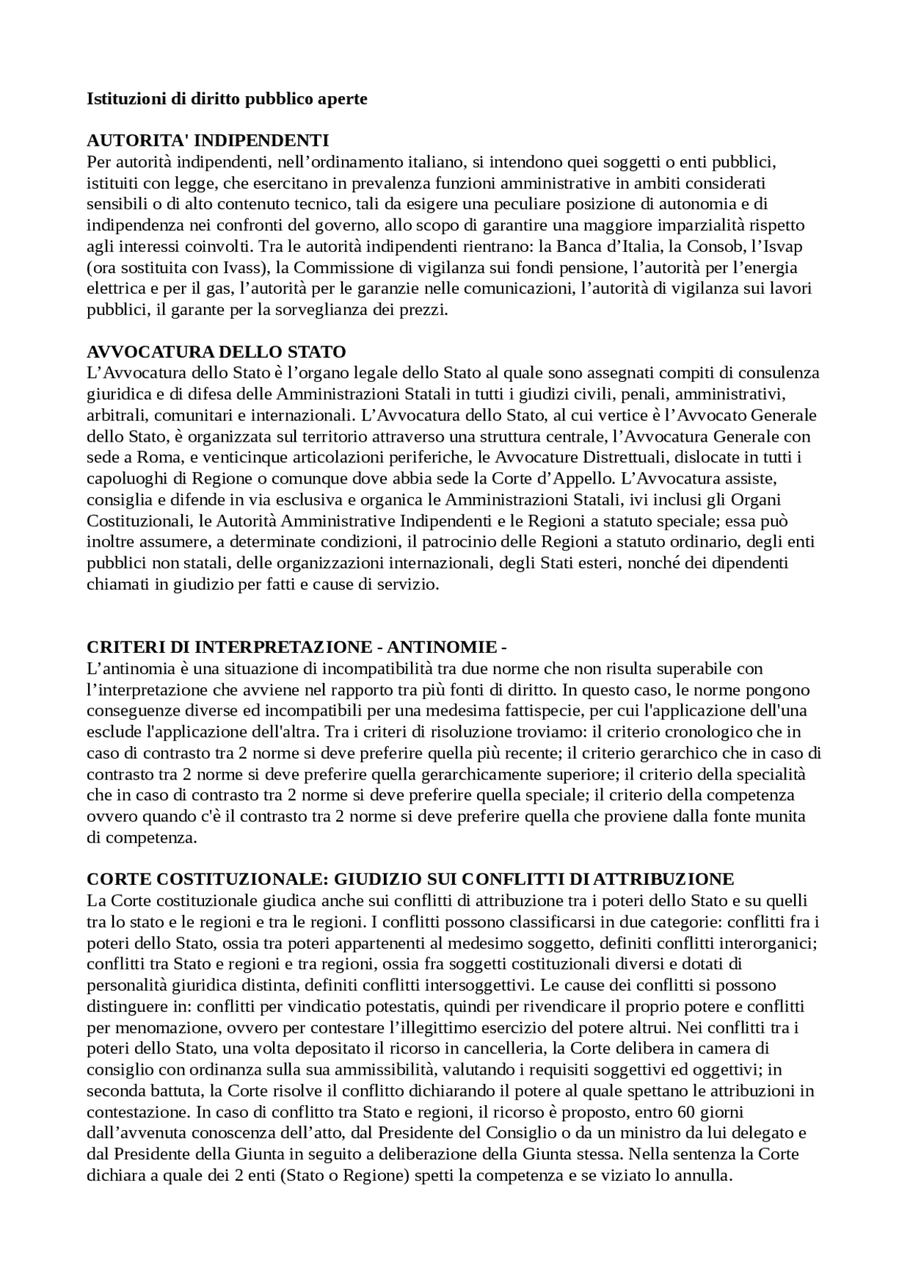 Istituzioni di diritto pubblico aperte ecampus - Docsity